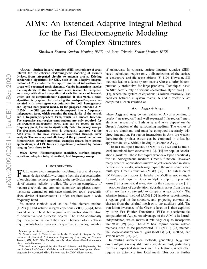 AIMx: An Extended Adaptive Integral Method for the Fast Electromagnetic Modeling of Complex ...