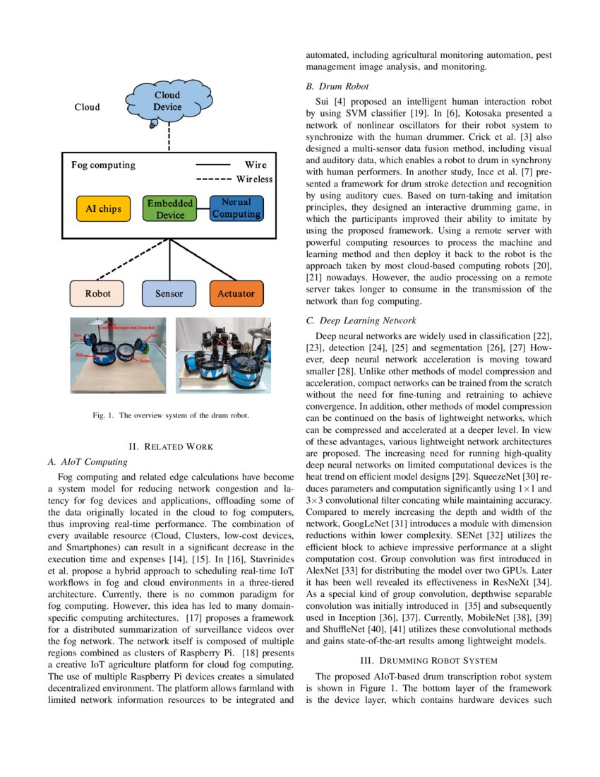 AIoT-Based Drum Transcription Robot using Convolutional Neural Networks | DeepAI