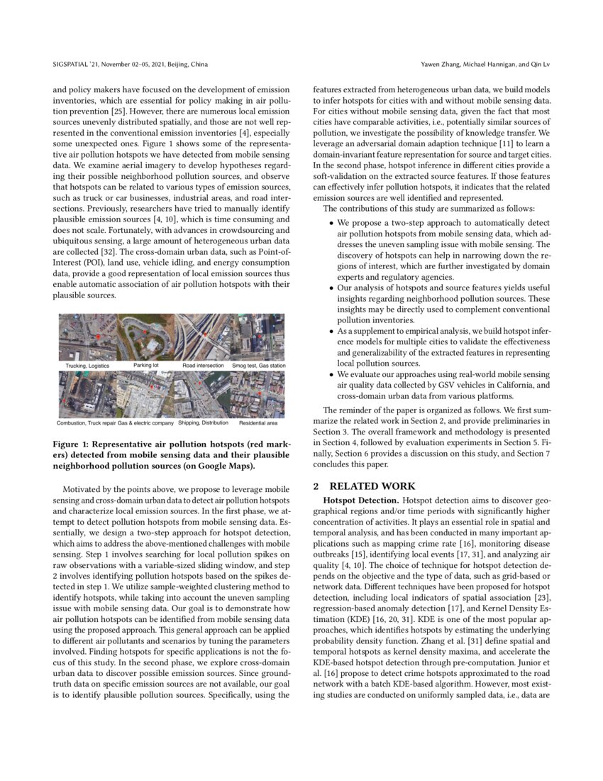 Air Pollution Hotspot Detection And Source Feature Analysis Using Cross