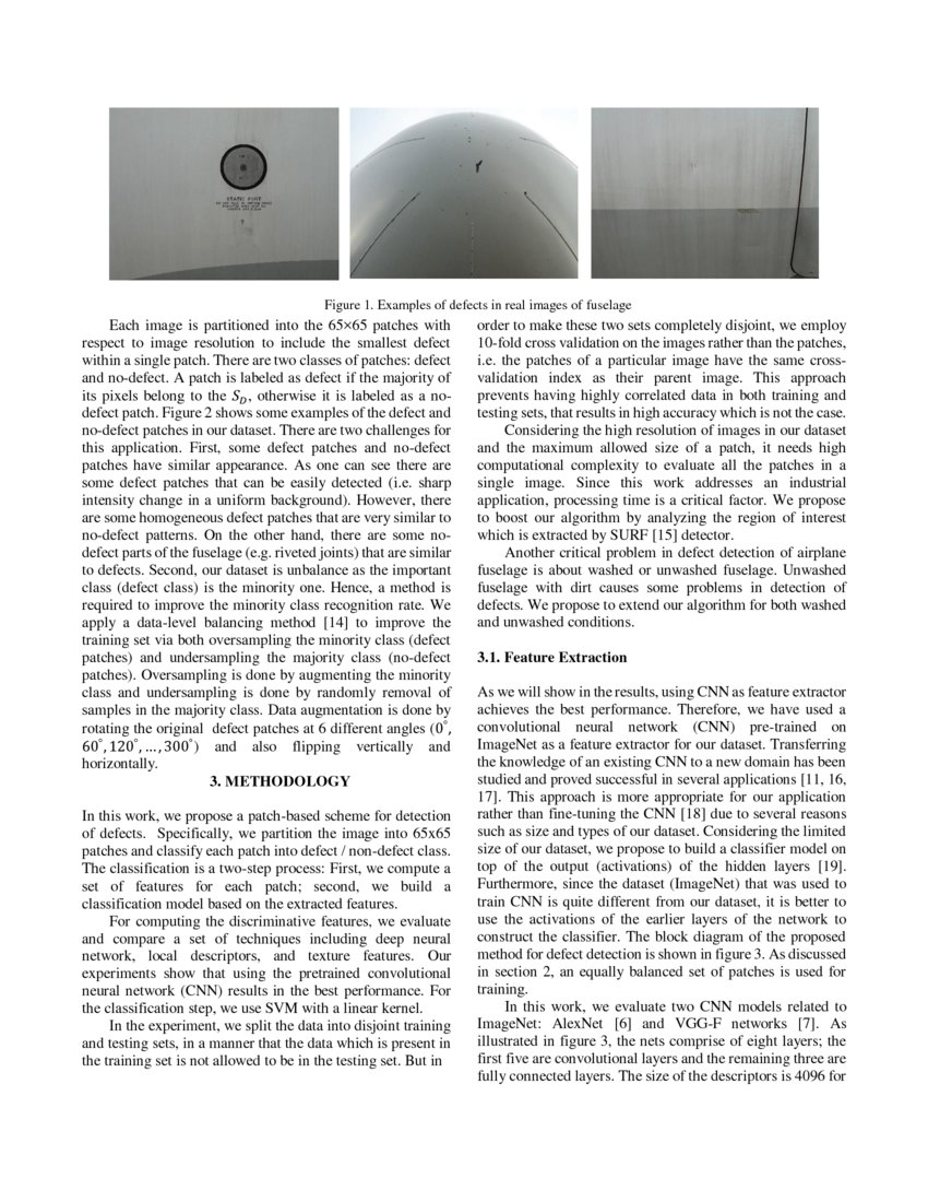 Aircraft Fuselage Defect Detection using Deep Neural Networks | DeepAI Aircraft Fuselage Defect Detection using Deep Neural Networks | DeepAI
