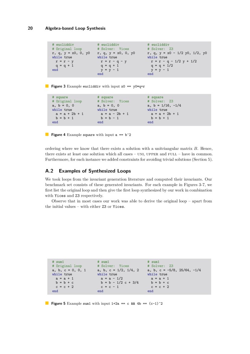 Algebra-based Loop Synthesis | DeepAI