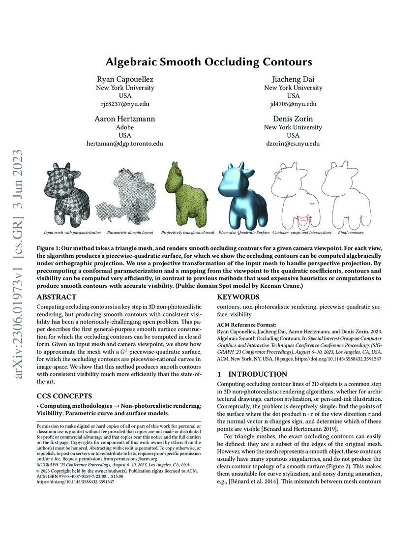 Algebraic Smooth Occluding Contours | DeepAI