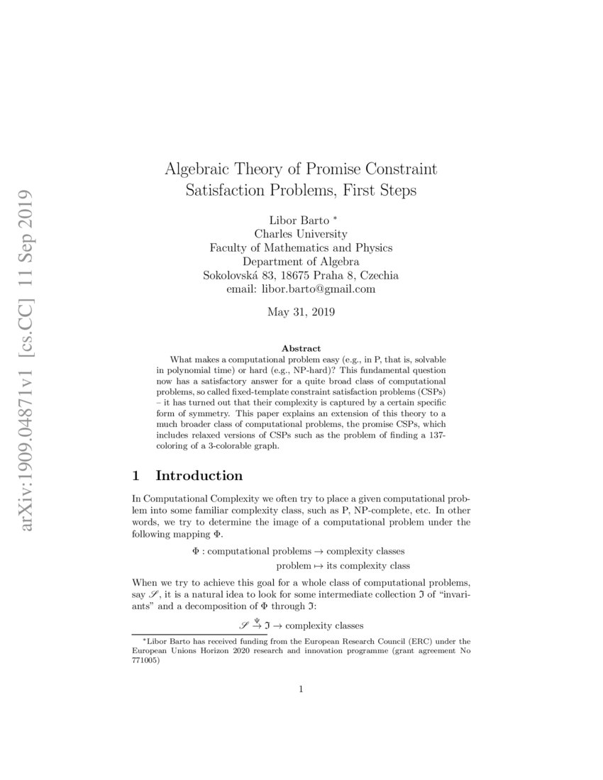 Algebraic Theory of Promise Constraint Satisfaction Problems, First ...