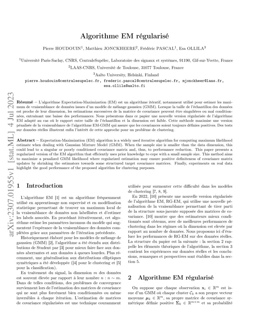 Algorithme EM régularisé | DeepAI