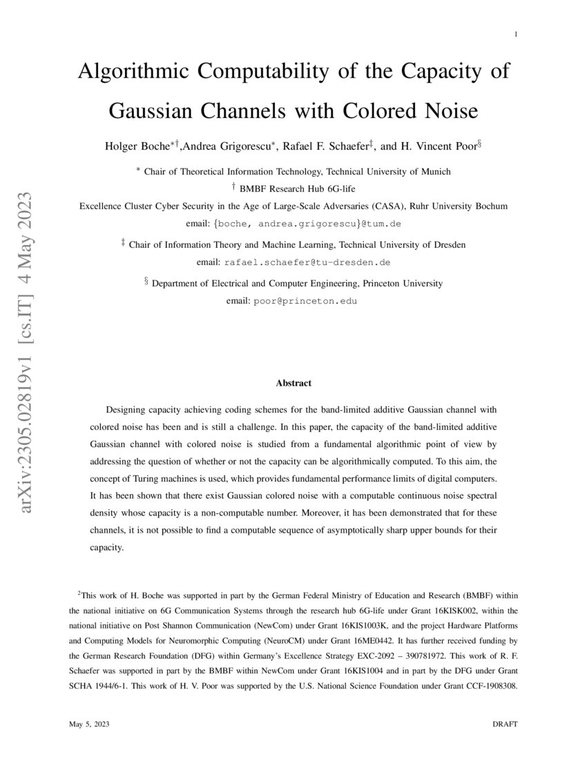 Algorithmic Computability of the Capacity of Gaussian Channels with Colored Noise | DeepAI