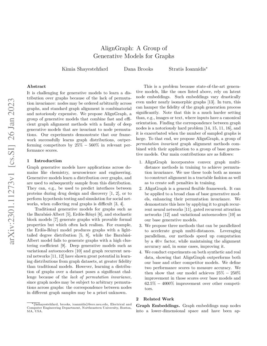 AlignGraph: A Group of Generative Models for Graphs | DeepAI