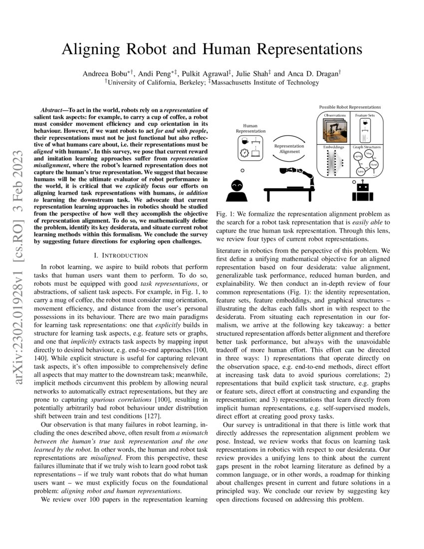 Aligning Robot and Human Representations | DeepAI
