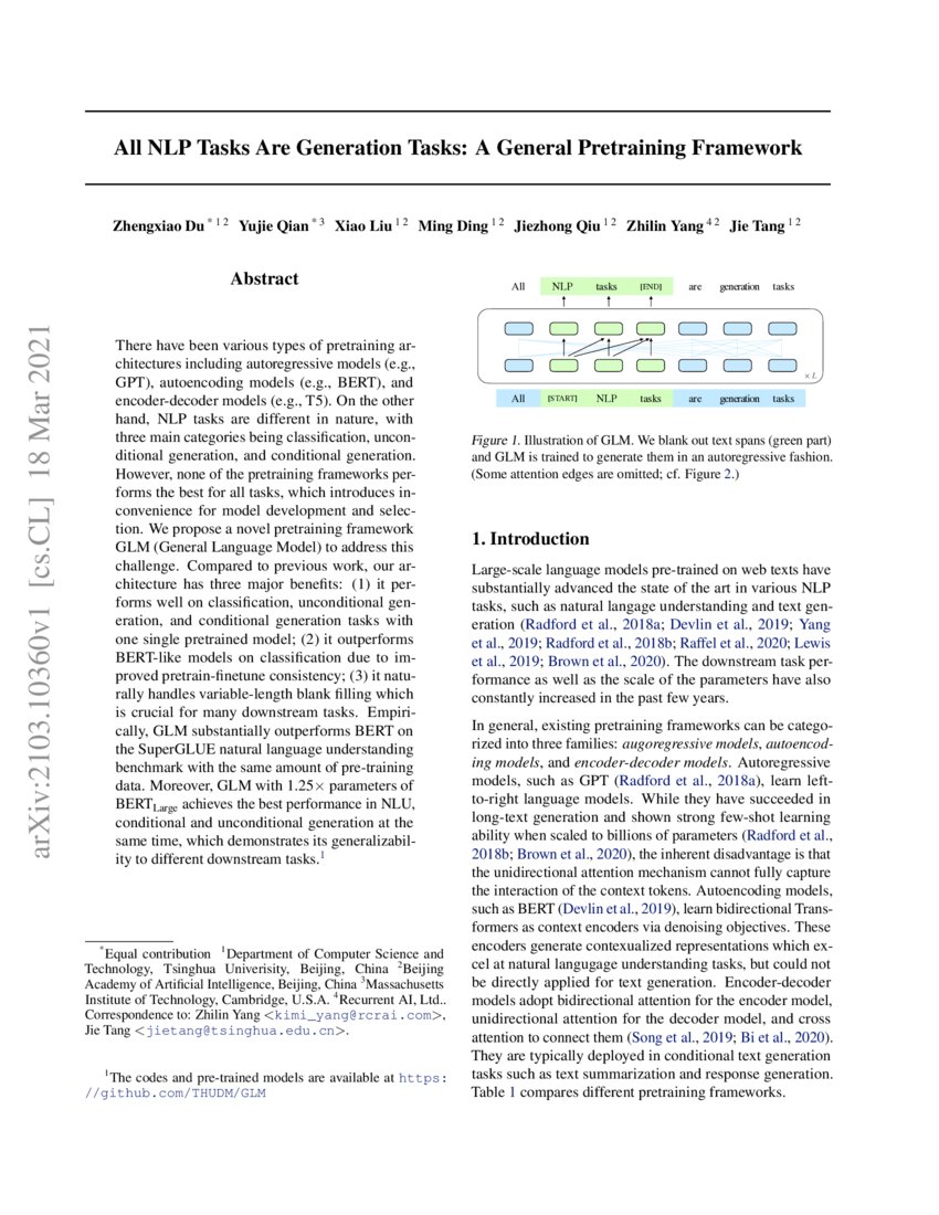 All Nlp Tasks Are Generation Tasks A General Pretraining Framework Deepai 1660
