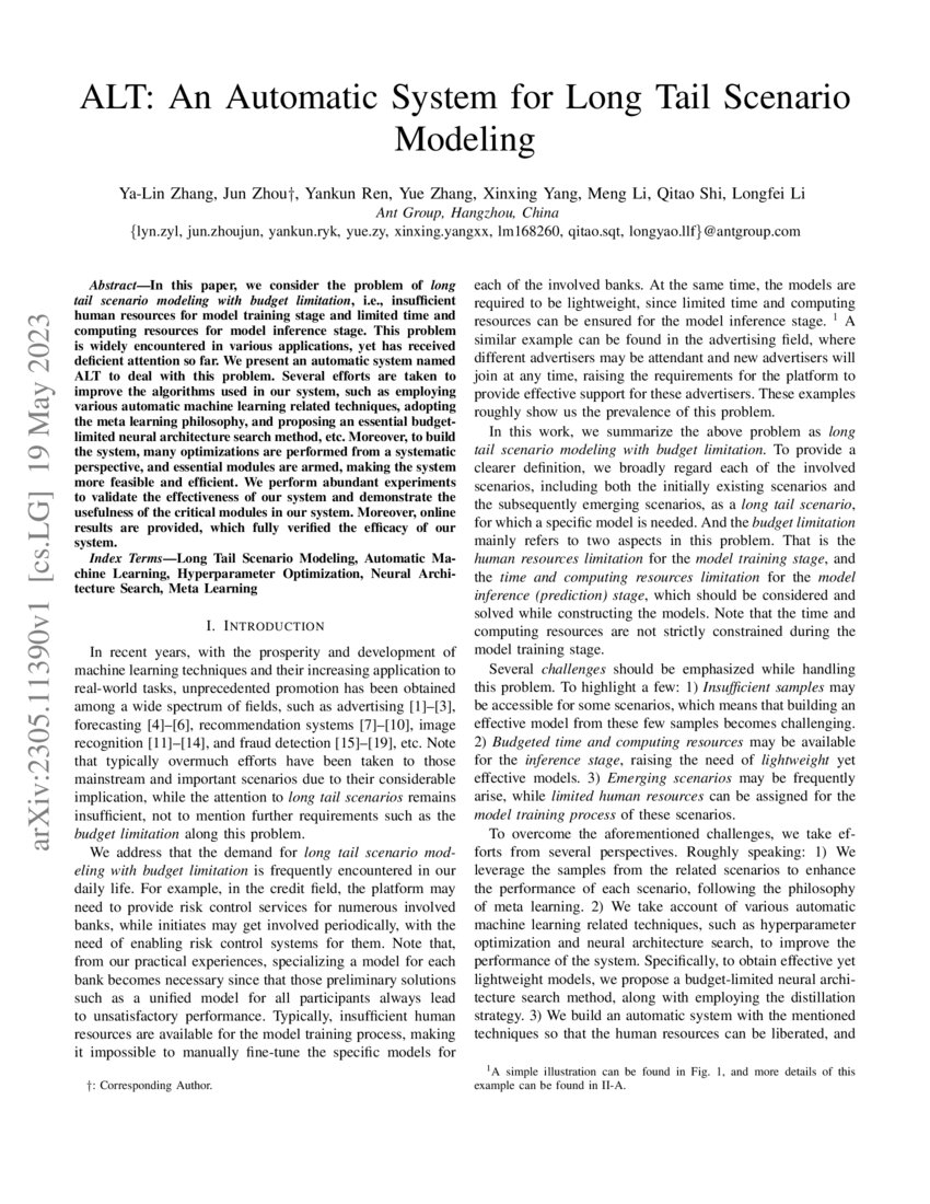 ALT: An Automatic System for Long Tail Scenario Modeling | DeepAI