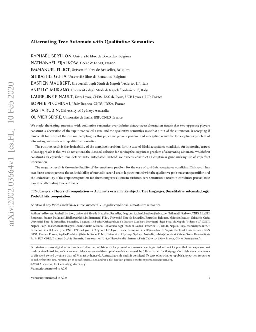 Alternating Tree Automata with Qualitative Semantics | DeepAI