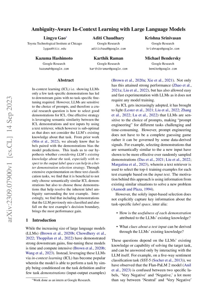 Ambiguity-Aware In-Context Learning with Large Language Models | DeepAI