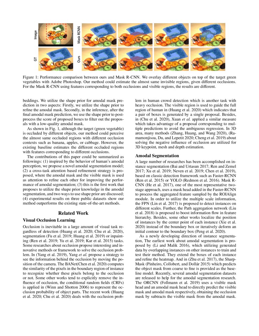 Amodal Segmentation Based on Visible Region Segmentation and Shape Prior | DeepAI