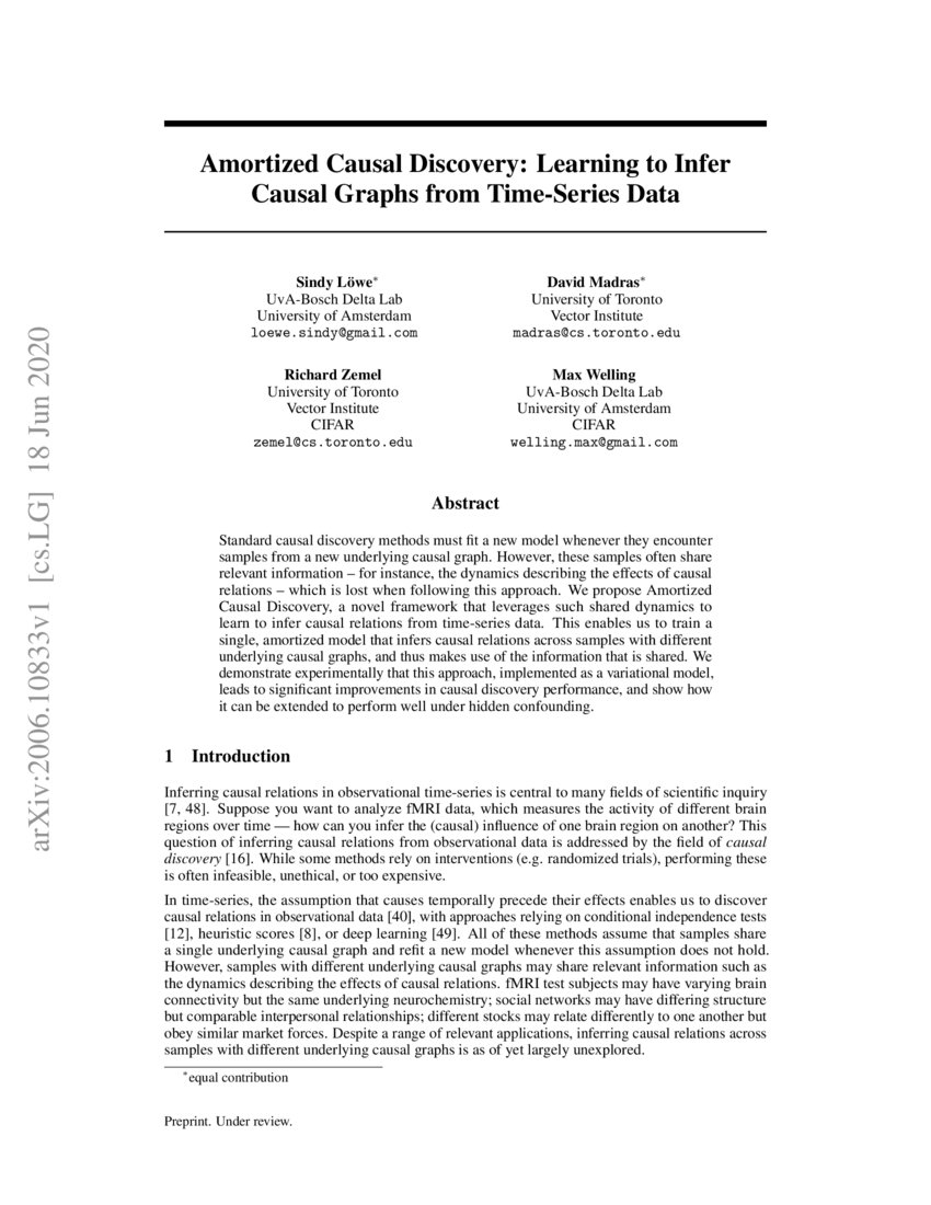 Amortized Causal Discovery: Learning to Infer Causal Graphs from Time ...