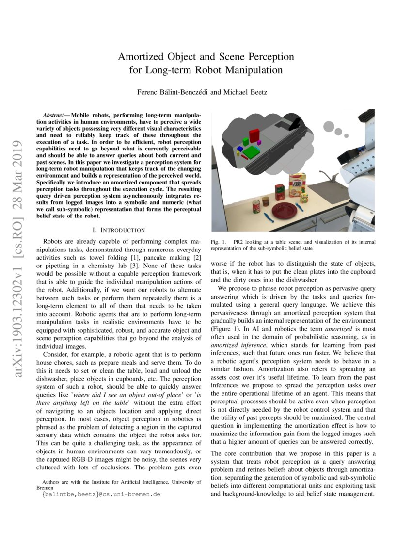 Amortized Object and Scene Perception for Long-term Robot Manipulation ...
