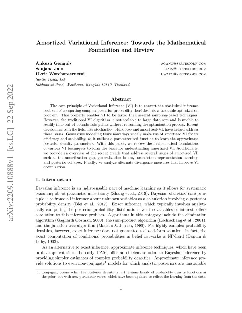 Amortized Variational Inference: Towards the Mathematical Foundation ...