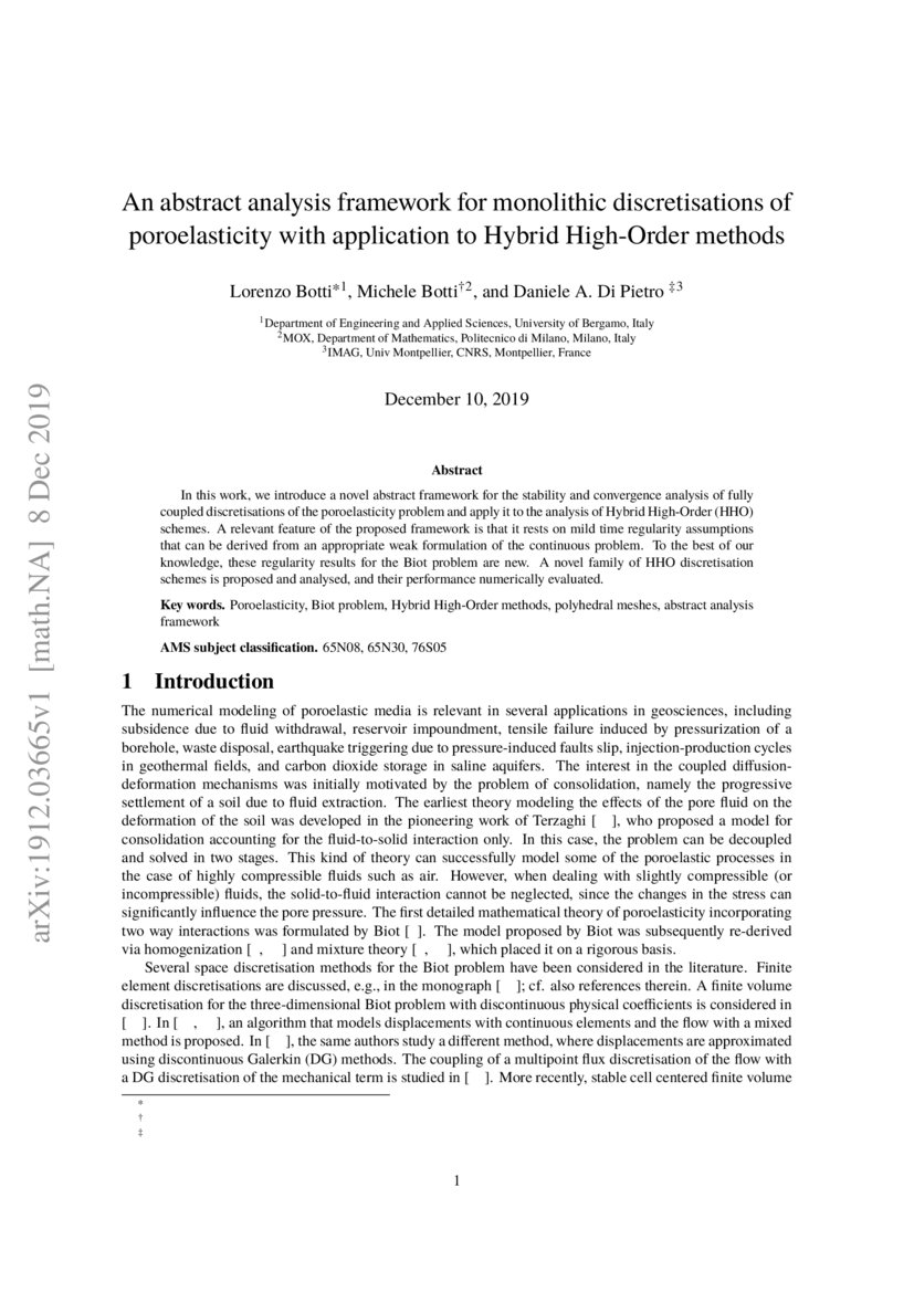 An abstract analysis framework for monolithic discretisations of ...