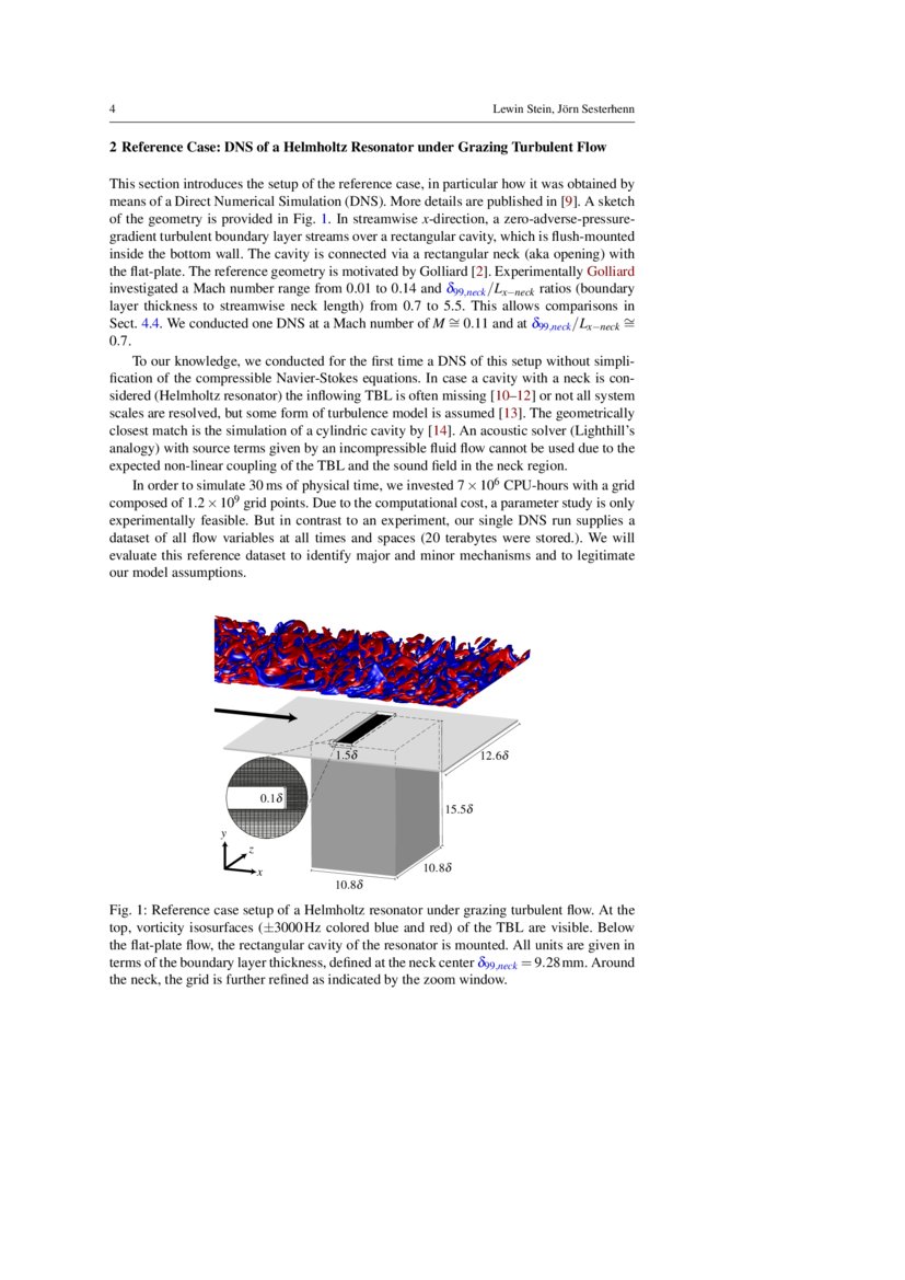 An acoustic model of a Helmholtz resonator under a grazing turbulent boundary layer | DeepAI