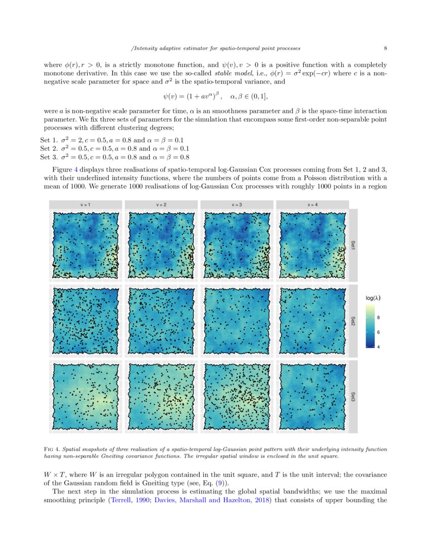 An Adaptive Kernel Estimator For The Intensity Function Of Spatio