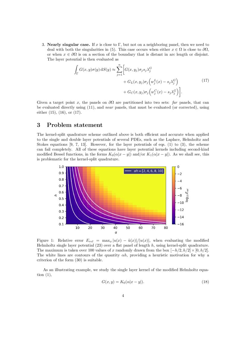 An Adaptive Kernel Split Quadrature Method For Parameter Dependent