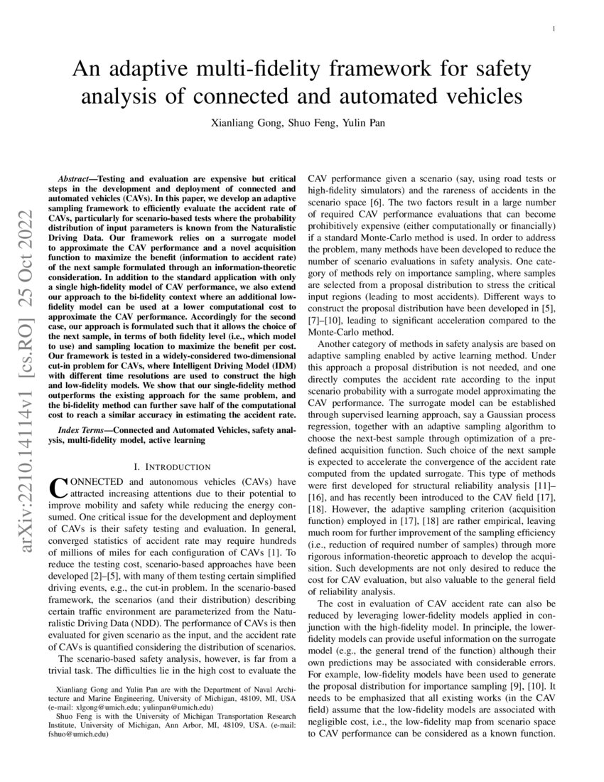 An Adaptive Multi Fidelity Framework For Safety Analysis Of Connected And Automated Vehicles