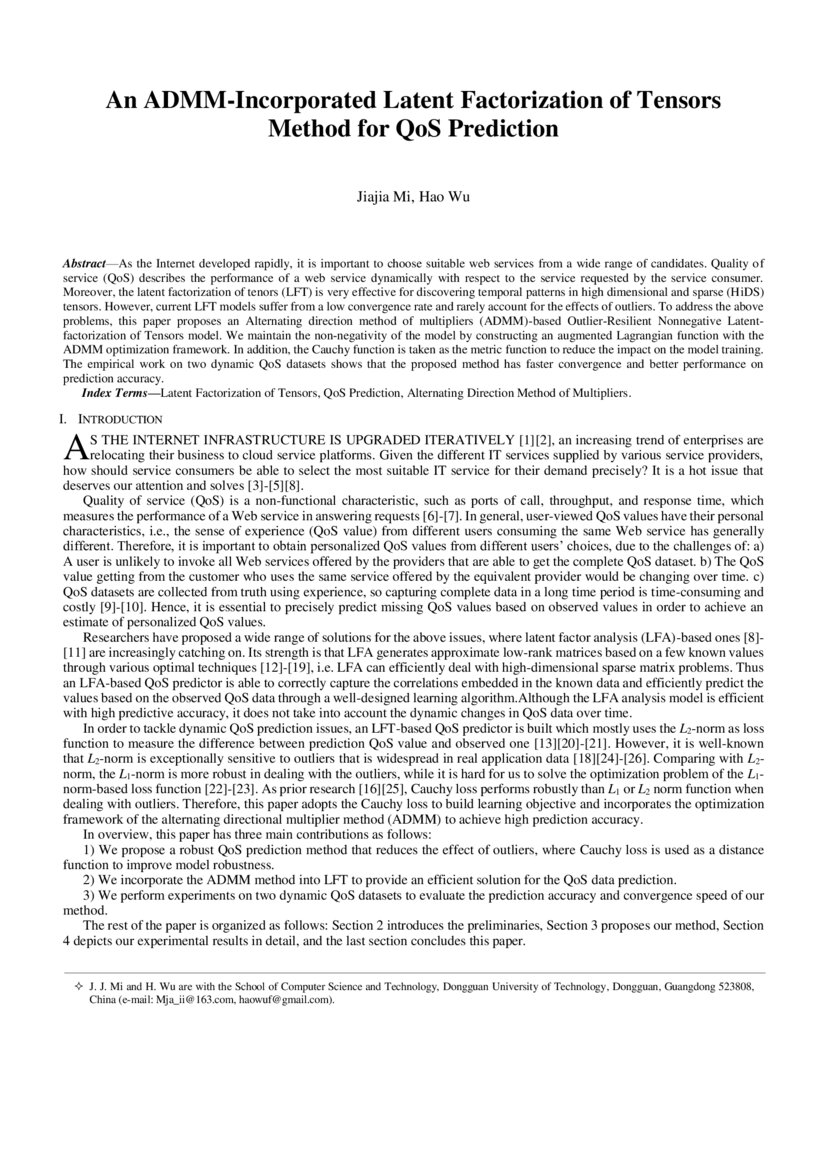 An Admm Incorporated Latent Factorization Of Tensors Method For Qos Prediction Deepai 4009