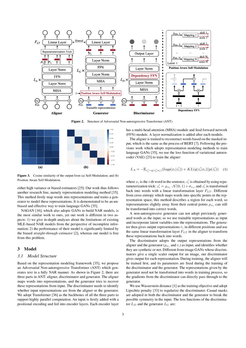 An Adversarial Non-Autoregressive Model for Text Generation with Incomplete Information | DeepAI