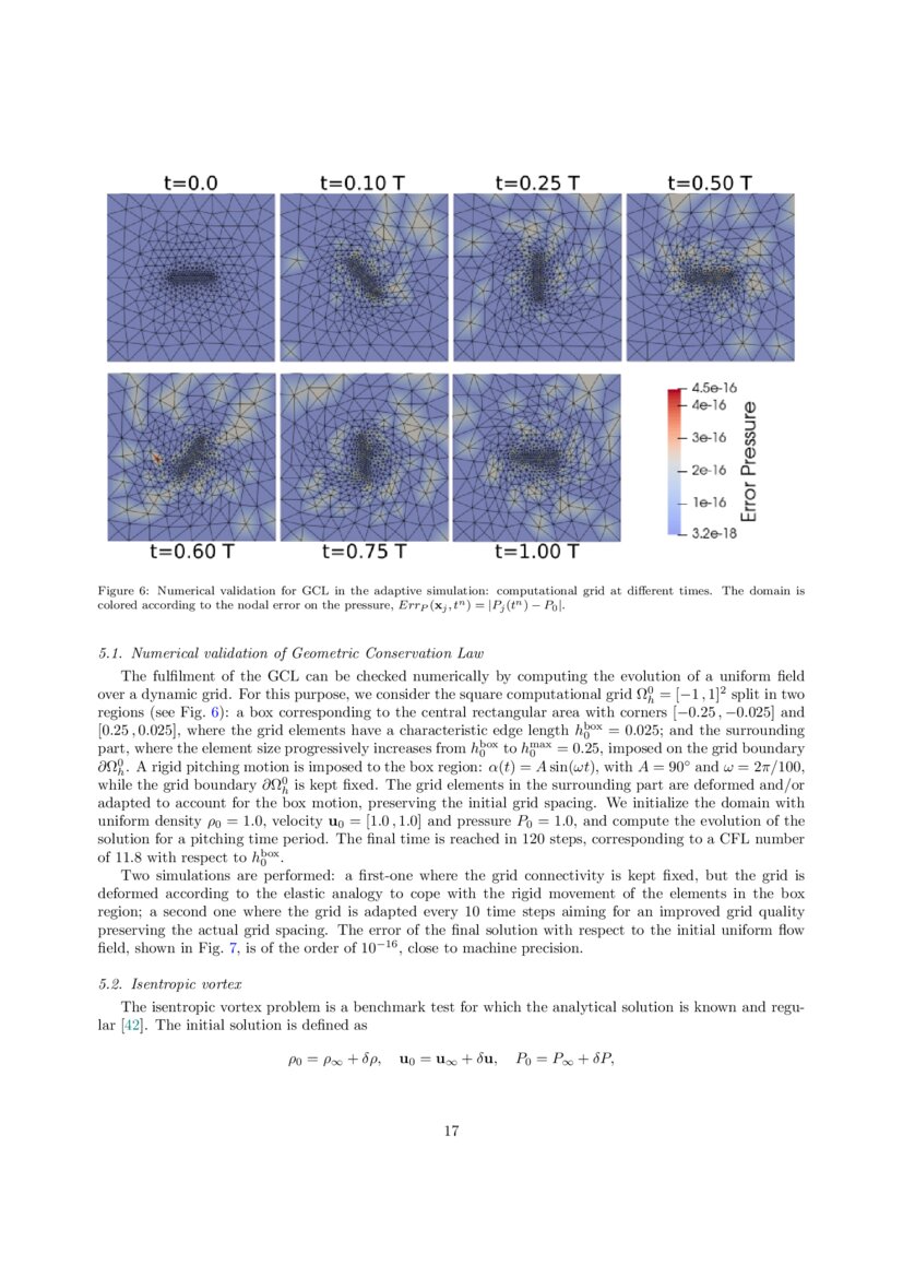 An ALE residual distribution scheme for the unsteady Euler equations over triangular grids with ...