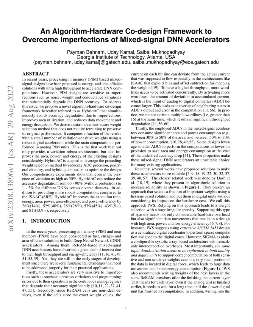 An Algorithm Hardware Co Design Framework To Overcome Imperfections Of Mixed Signal Dnn