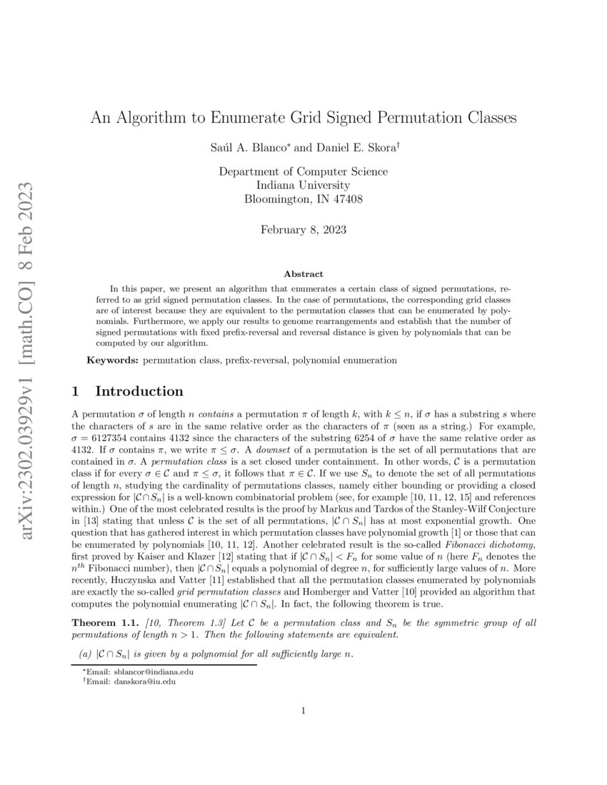 An Algorithm To Enumerate Grid Signed Permutation Classes Deepai