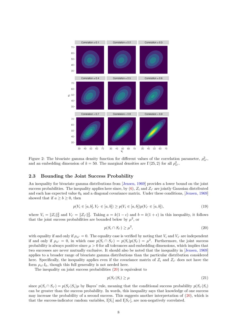 An Analysis of the Johnson-Lindenstrauss Lemma with the Bivariate Gamma ...