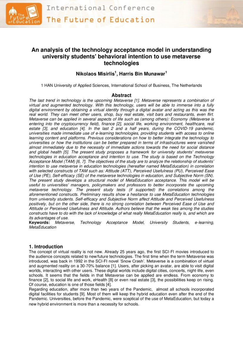 An analysis of the technology acceptance model in understanding ...