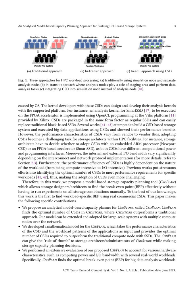 An Analytical Model-based Capacity Planning Approach for Building CSD-based Storage Systems | DeepAI