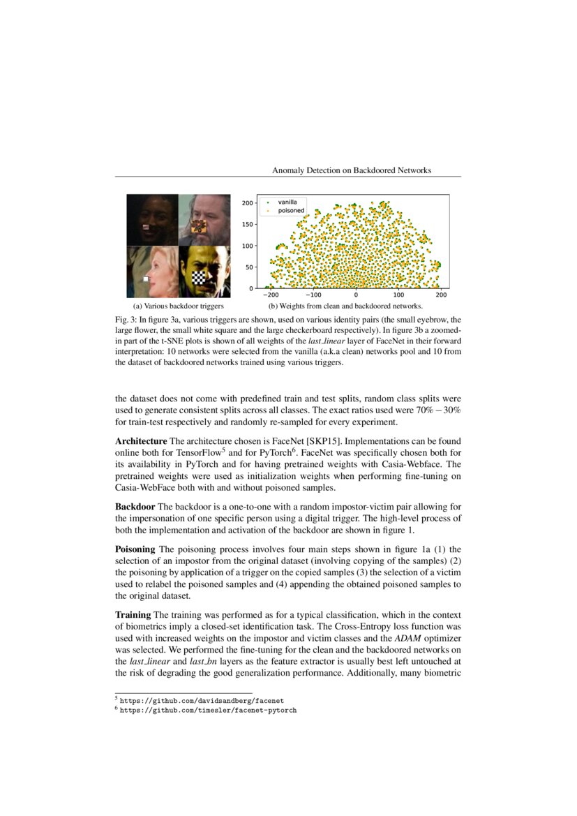 An Anomaly Detection Approach For Backdoored Neural Networks Face