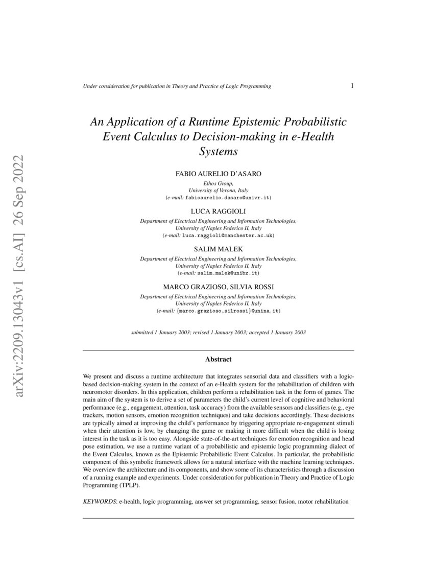 An Application of a Runtime Epistemic Probabilistic Event Calculus to ...