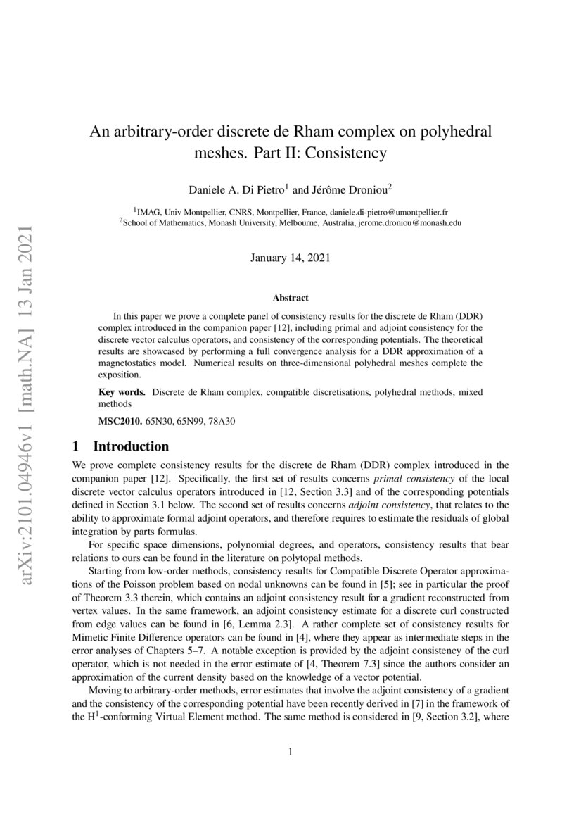 An arbitrary-order discrete de Rham complex on polyhedral meshes. Part II: Consistency | DeepAI