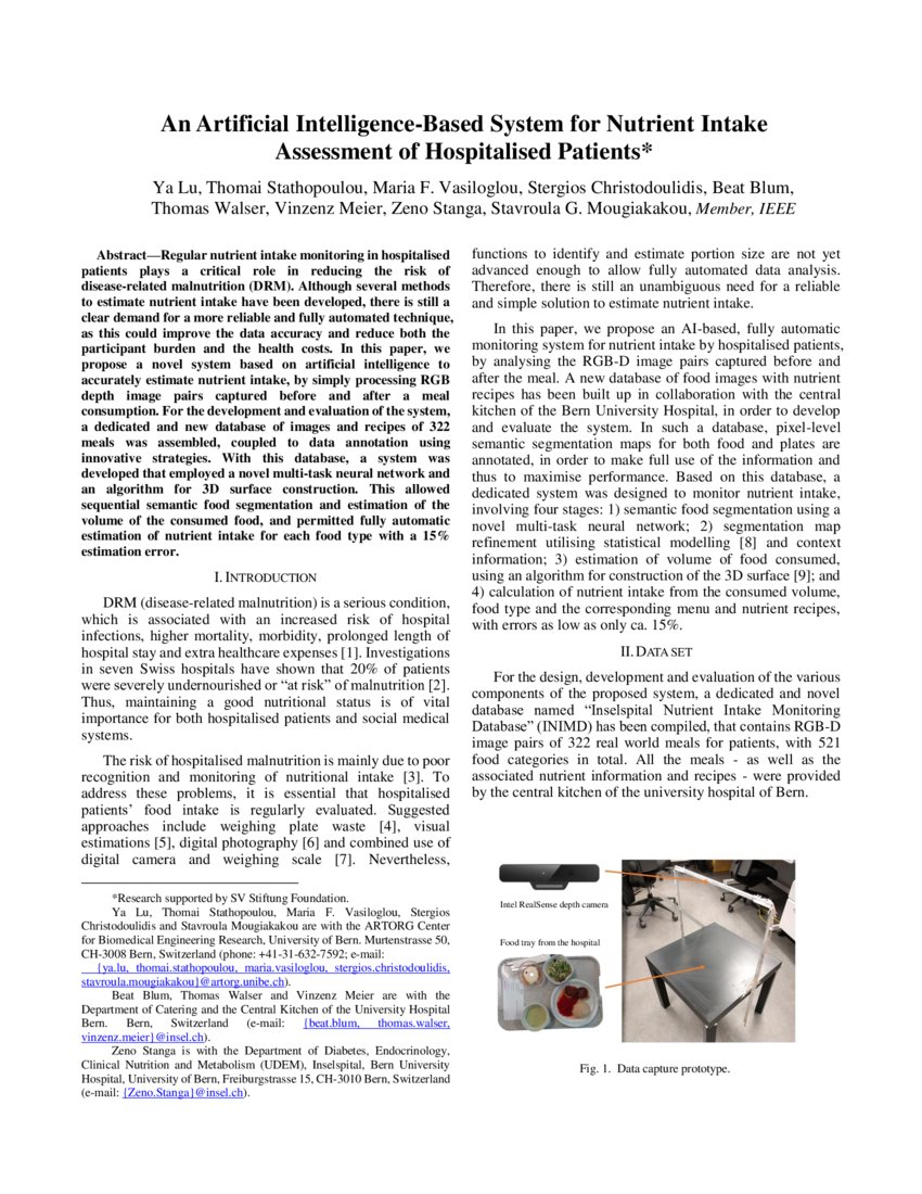 An Artificial Intelligence-Based System for Nutrient Intake Assessment ...