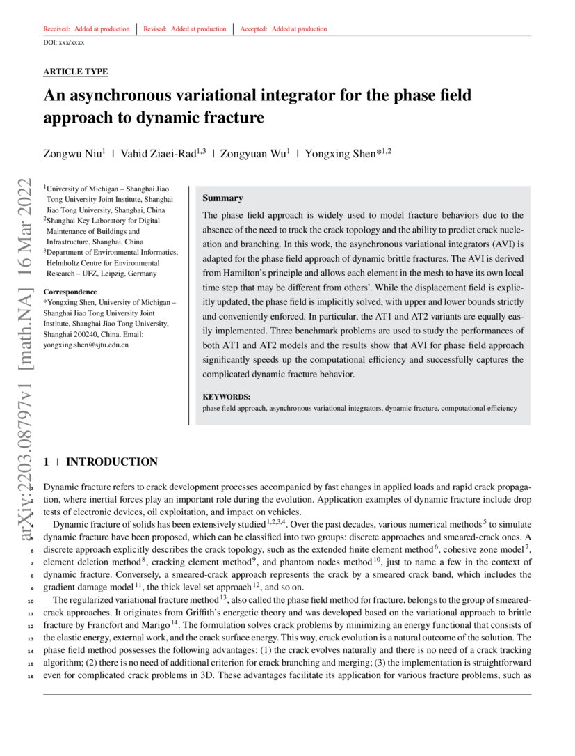 An Asynchronous Variational Integrator For The Phase Field Approach To