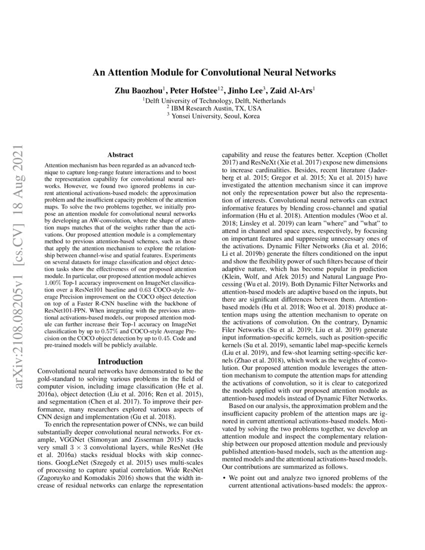 An Attention Module for Convolutional Neural Networks | DeepAI