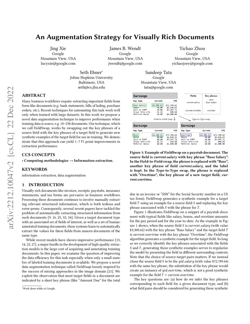 An Augmentation Strategy for Visually Rich Documents | DeepAI
