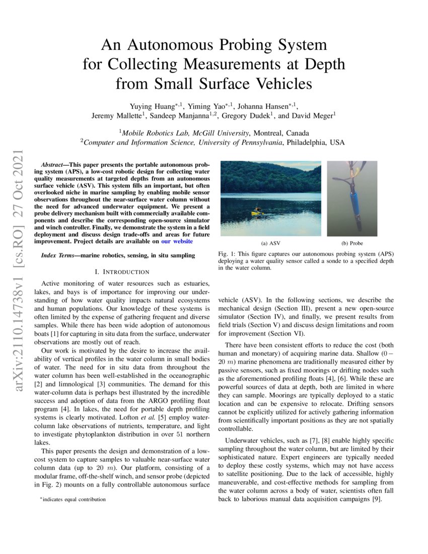 An Autonomous Probing System for Collecting Measurements at Depth from ...