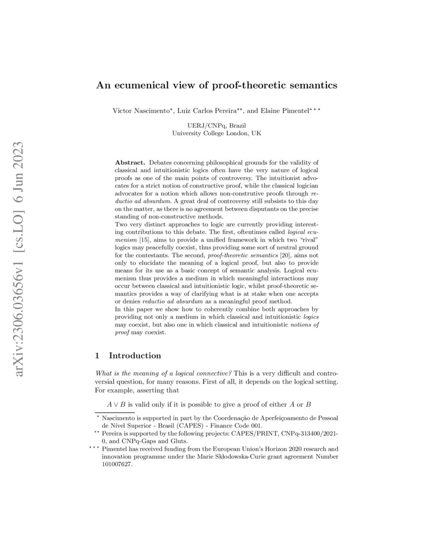 An Ecumenical View Of Proof Theoretic Semantics Deepai