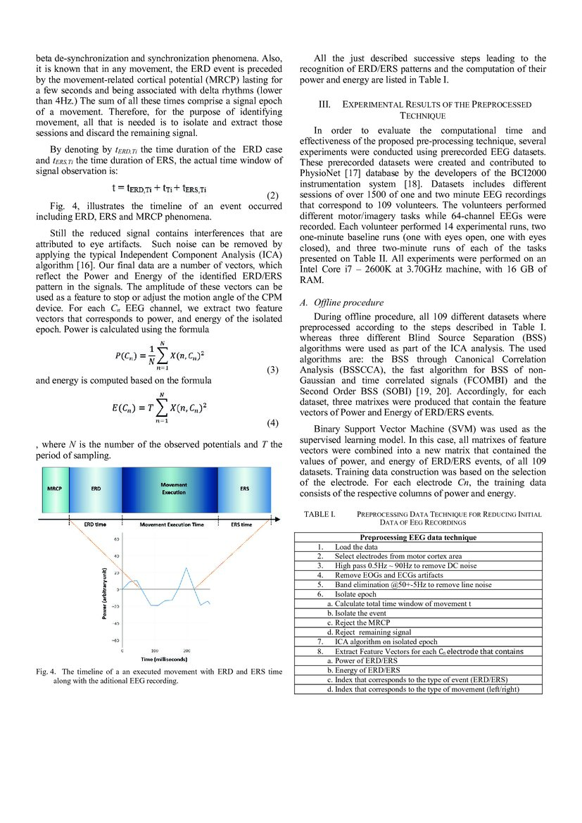 An Eeg Pre Processing Technique For The Fast Recognition Of Motor Imagery Movements Deepai 