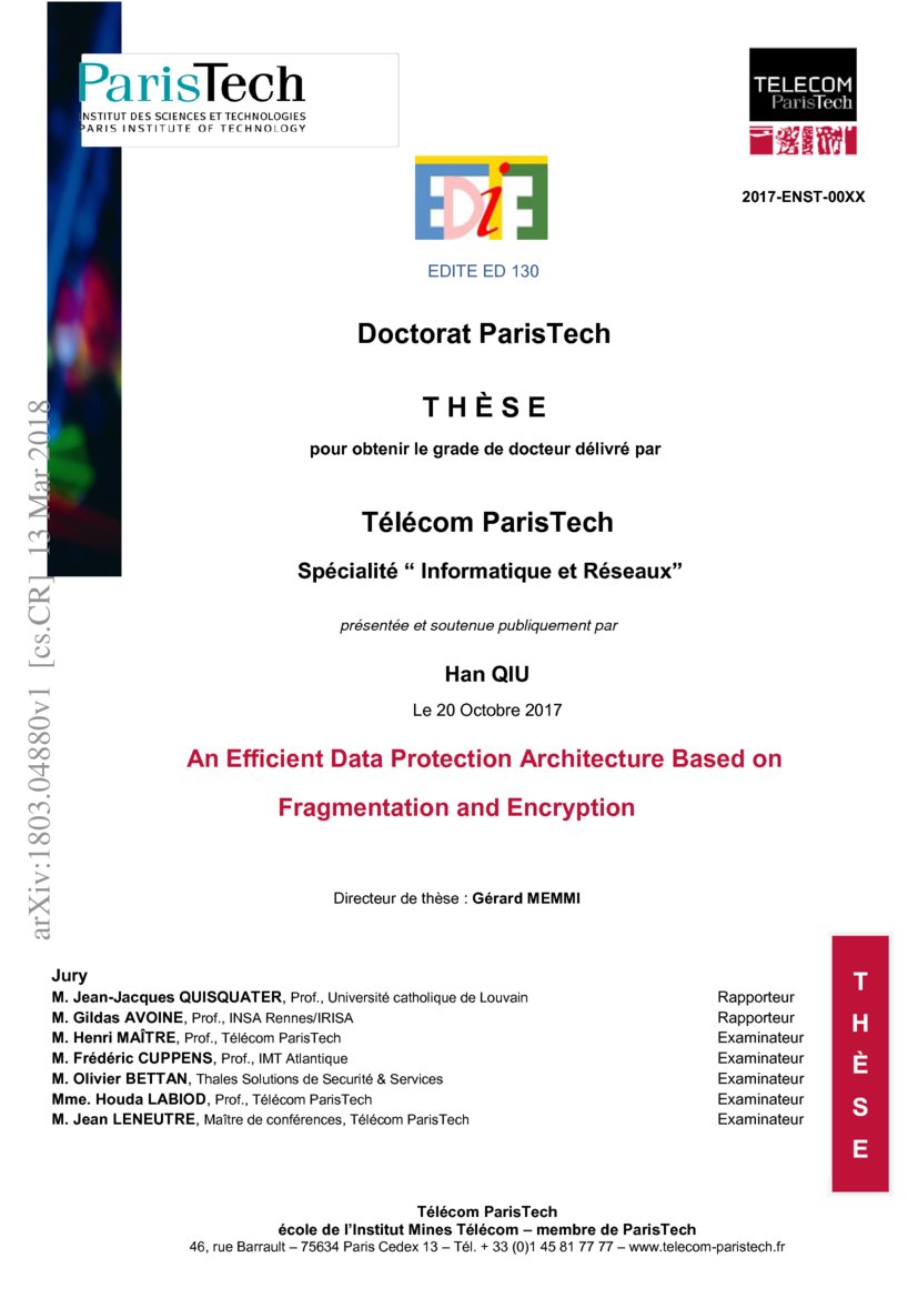 An Efficient Data Protection Architecture Based On Fragmentation And Encryption Deepai