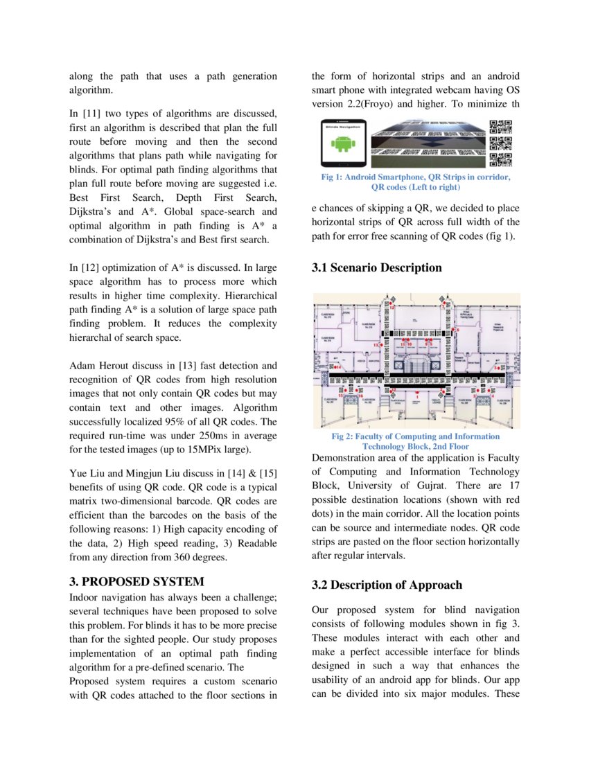 An Efficient Indoor Navigation Technique To Find Optimal Route For Blinds Using QR Codes | DeepAI