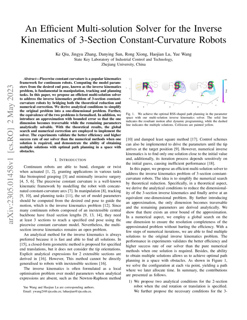 An Efficient Multi Solution Solver For The Inverse Kinematics Of 3 Section Constant Curvature