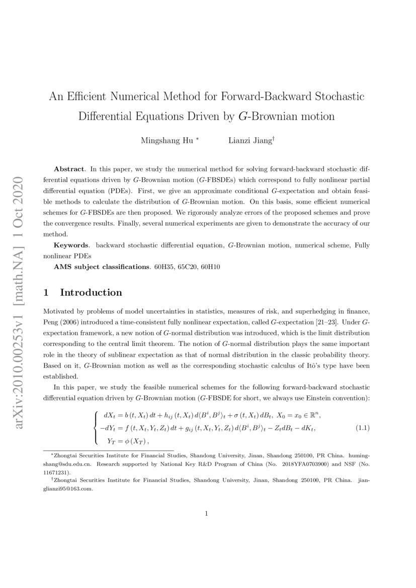 An Efficient Numerical Method For Forward Backward Stochastic Differential Equations Driven By G