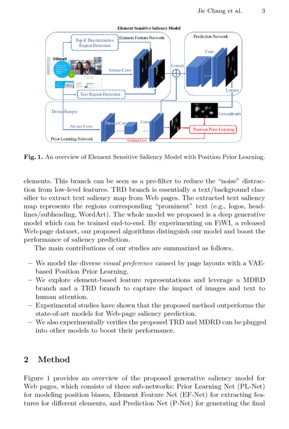 An Element Sensitive Saliency Model With Position Prior Learning For Web Pages Deepai