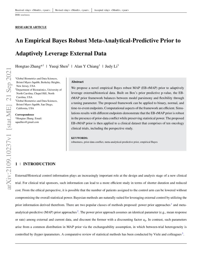 An Empirical Bayes Robust Meta-Analytical-Predictive Prior to Adaptively Leverage External Data ...