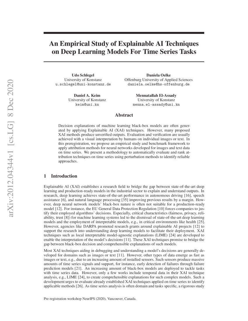 An Empirical Study of Explainable AI Techniques on Deep Learning Models For Time Series Tasks ...