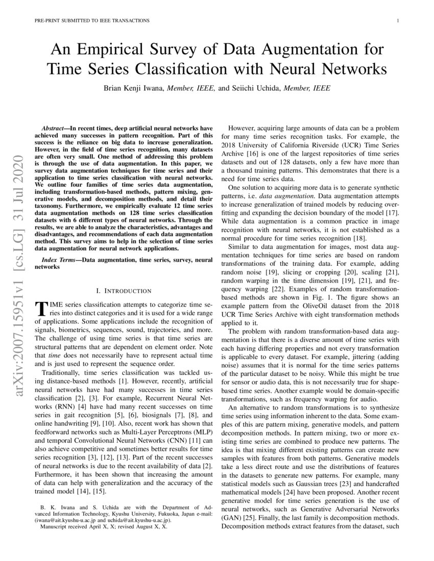 An Empirical Survey Of Data Augmentation For Time Series Classification